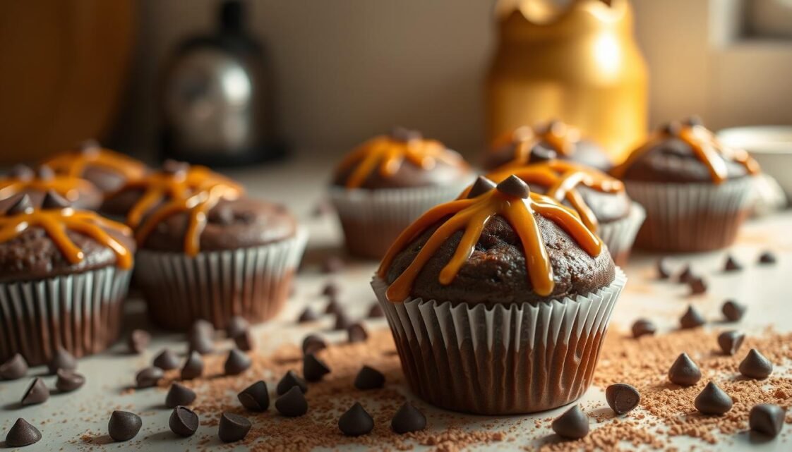 Chocolate Caramel Cheese Muffins | Easy Homemade Recipe