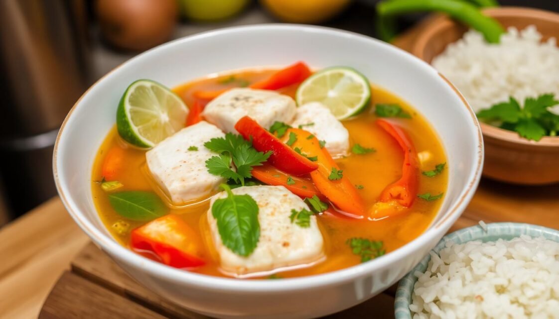 Quick & Creamy Coconut Lime Fish Soup Recipe