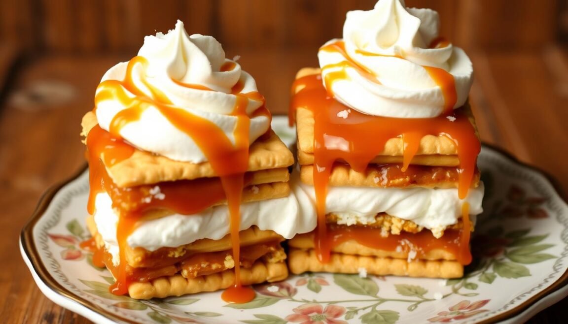 Easy Ritz Cracker Salted Caramel Icebox Cake Recipe