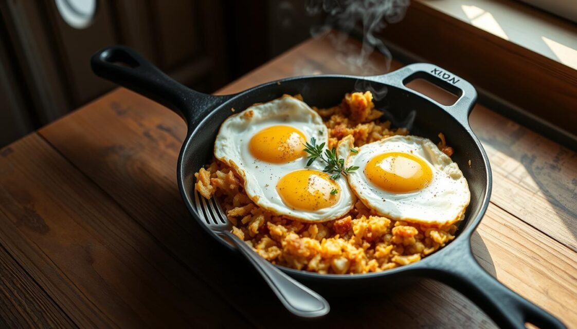 Crispy Hash and Eggs Breakfast Skillet Recipe