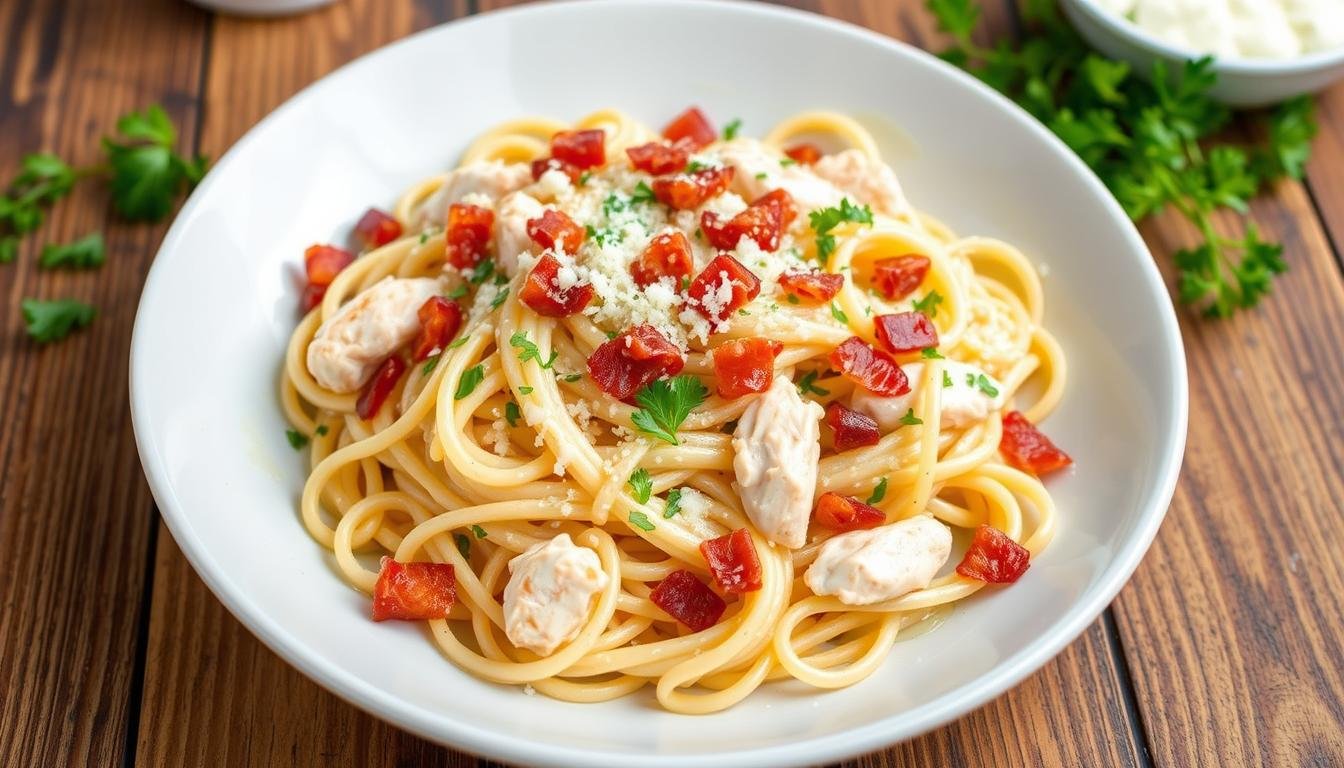 Creamy Chicken Bacon Ranch Pasta | Easy Dinner Recipe